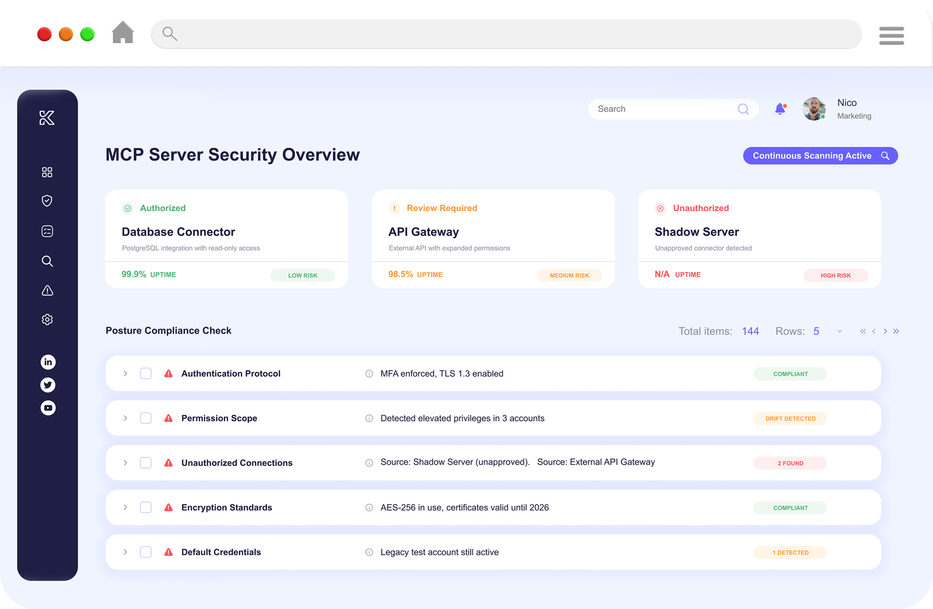 MCP Server Security Posture Management Solution
